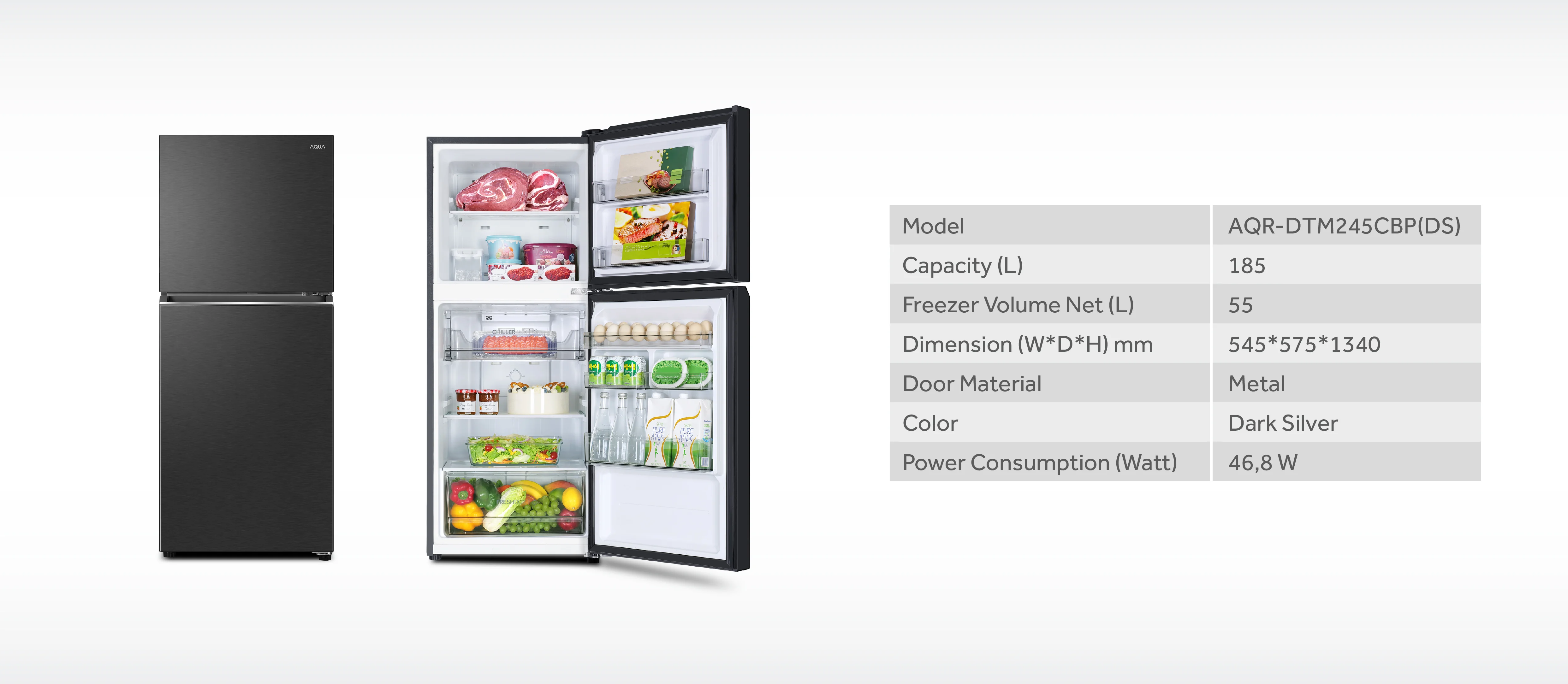 Jual KULKAS AQR-DTM245CBP(DS) - Januari 2026 | AQUA Elektronik